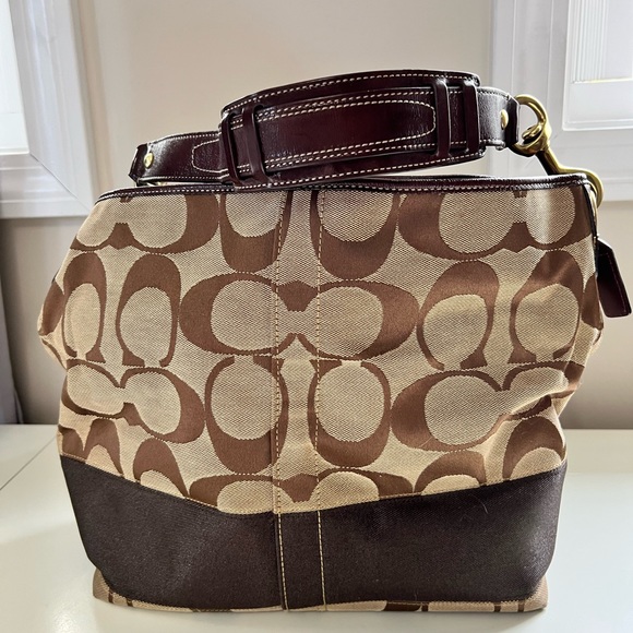 Coach | Bags | Authentic Coach Signature Stripe Shoulder Bag | Poshmark